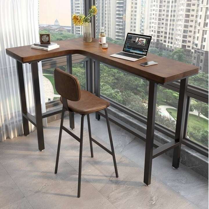 Bar Table Corner Solid Wood Desk Simple Living Room Partition Bar Table ...