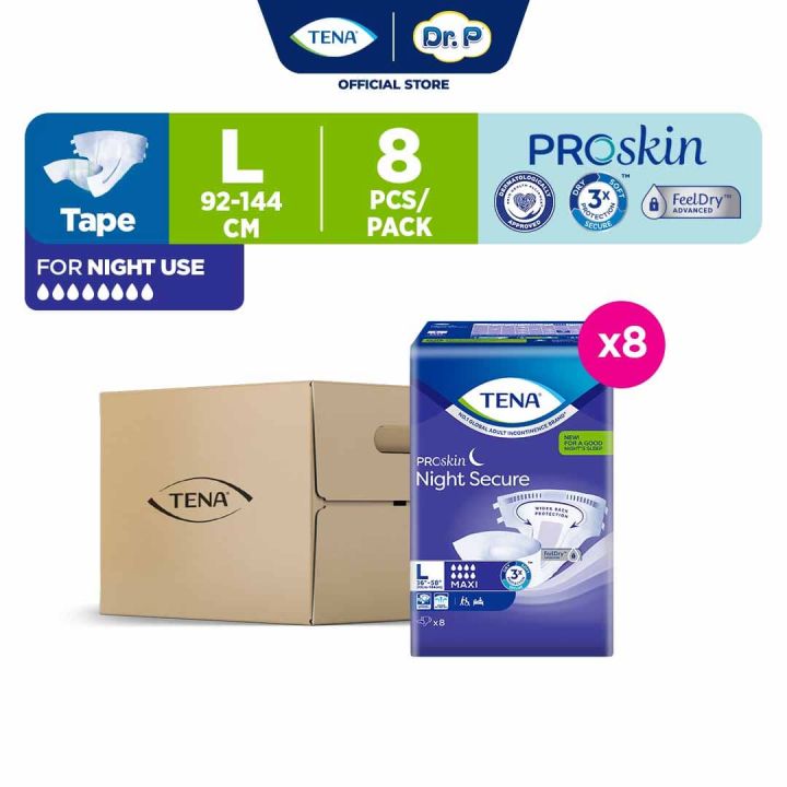 Tena PROskin Night Secure Adult Tape Diapers L (8x8s) | Lazada Singapore