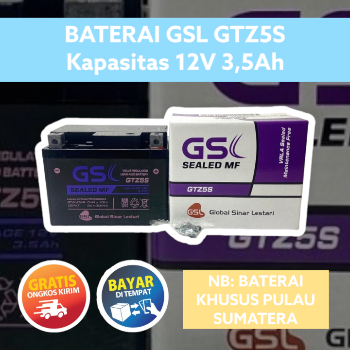 Aki Motor Suzuki Spin Matic GTZ5S GS L Accu Kering MF | Lazada Indonesia