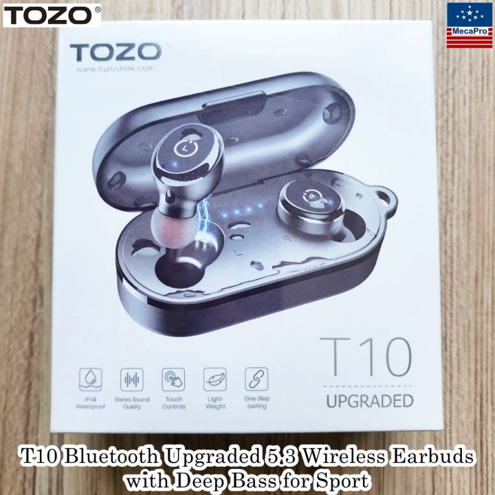 TOZO® T10 Bluetooth Upgraded 5.3 Wireless Earbuds with Deep Bass for ...