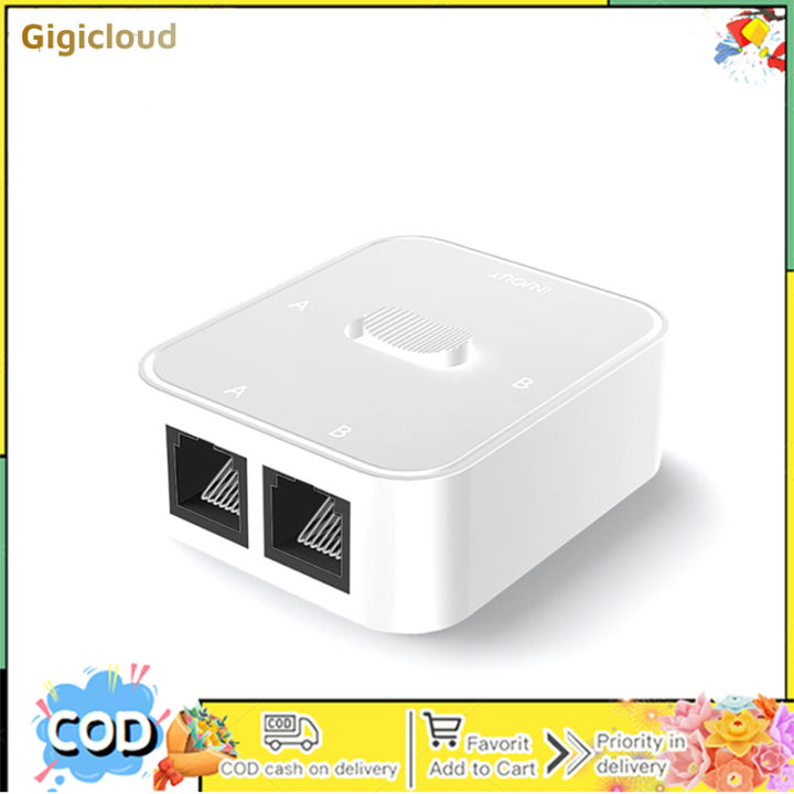 2 Port Rj45 Lan Cat6 Network Switch Selector 1000mbps 2 In 1 Out 1 In 2 Out Internal External