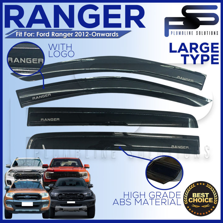 Door Visor for Ford Ranger T6 T7 T8 Wildtrak / Raptor 2012 2013 2014 ...