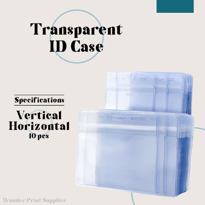 WPS - Transparent Plastic ID Holder with Zip Lock ID Case Vertical ...