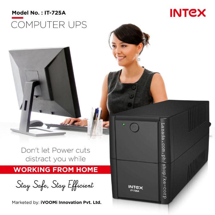 Intex UPS 725A (650VA) 2020 Version 325W Uninterruptible Power Supply ...