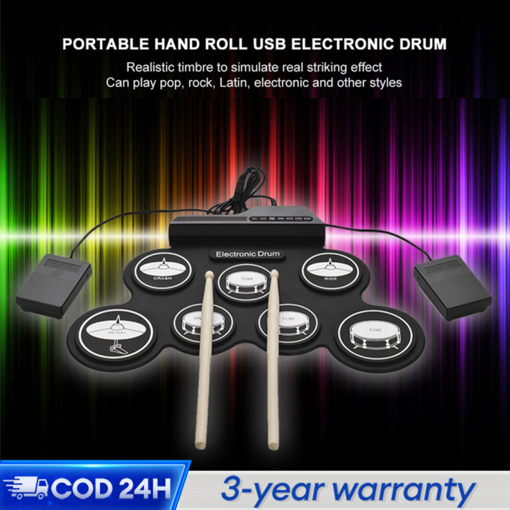 Electronic drum portable drum kit practice drum folding silicone ...