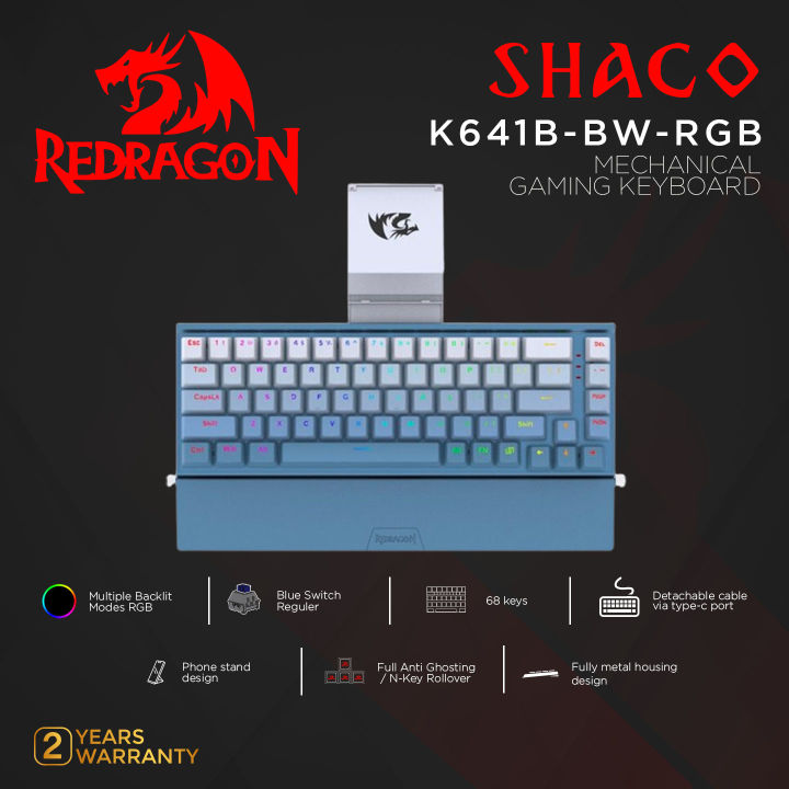 Redragon Aluminum Gaming Mechanical Keyboard SHACO - K641 RGB | Lazada Indonesia
