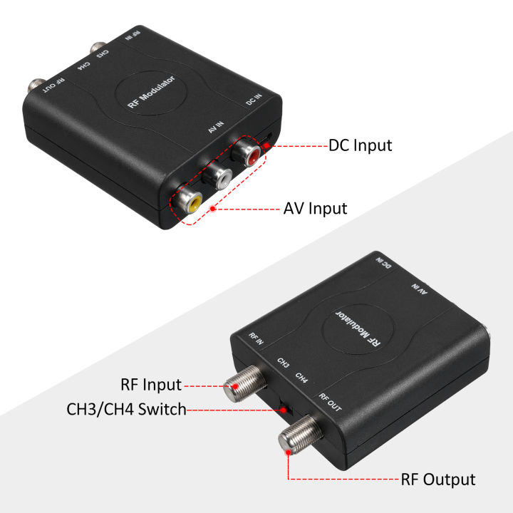 RF Modulator AV to RF Converter NTSC CH3/CH4 Channels Video Input ...