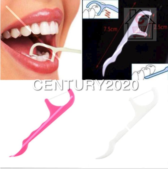 Dental Floss Picks Waxed Toothpick Stick Floss Oral Care Disposable ...