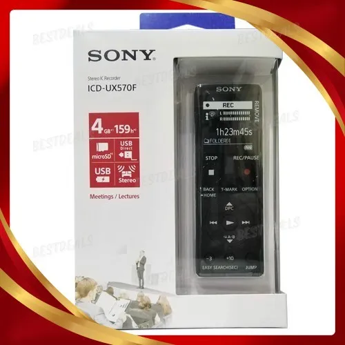 Sony ICD-UX570F (Stereo) Digital Voice Recorder UX Series Up to 4GB of ...