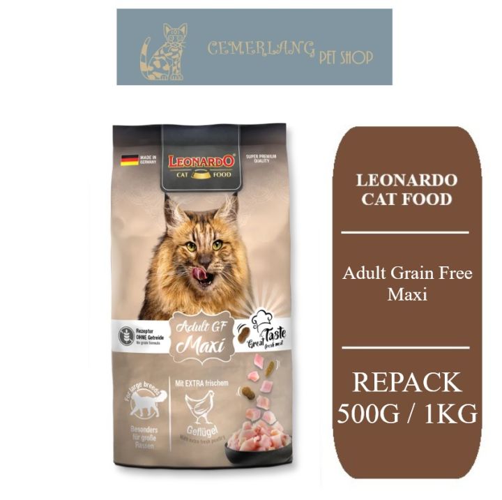 Leonardo Cat Food - Adult Grain Free Maxi Dry Food Repack (500G / 1KG ...