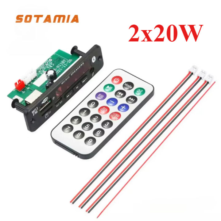 SOTAMIA Bluetooth Power Amplifier 2x20W Mini Amp Audio Karaoke MP3 ...