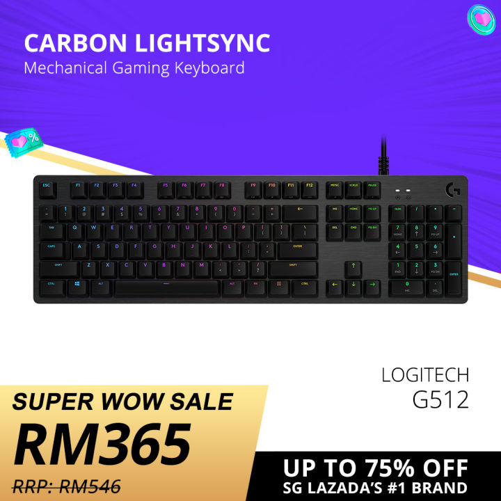 Logitech G512 CARBON LIGHTSYNC Mechanical Gaming Keyboard | Lazada