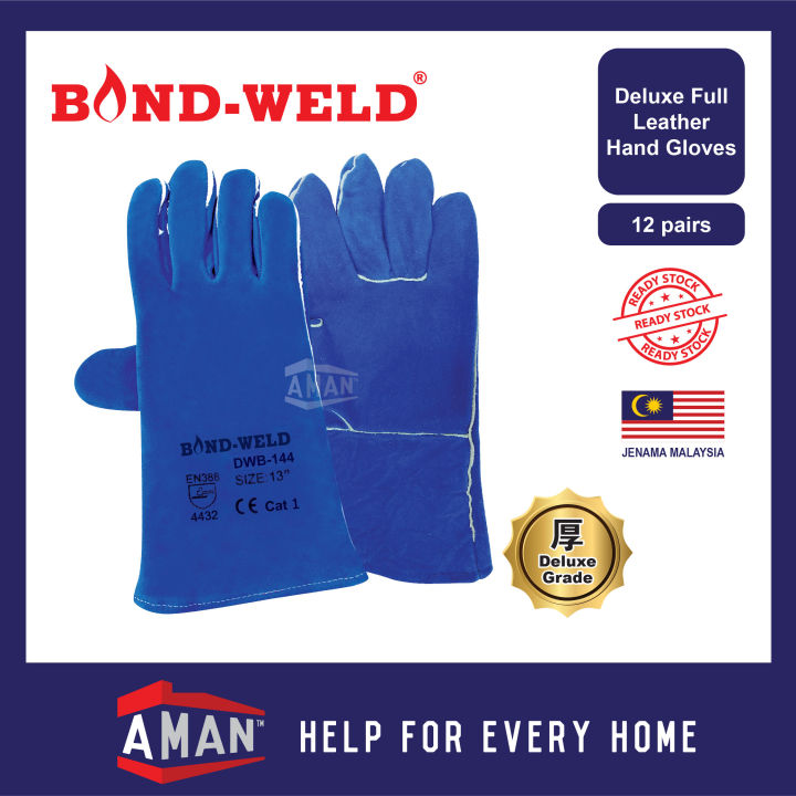 BOND WELD Welding Gloves Heavy Duty Welding Glove Leather Hand Glove ...