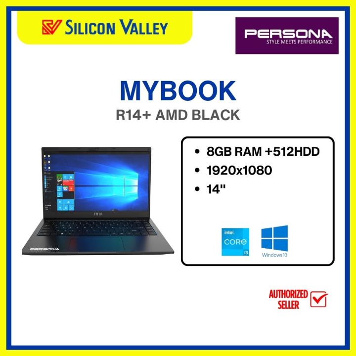 Persona Mybook R14+ AMD Black Notebook | 14" | AMD Ryzen 5-3500 ...