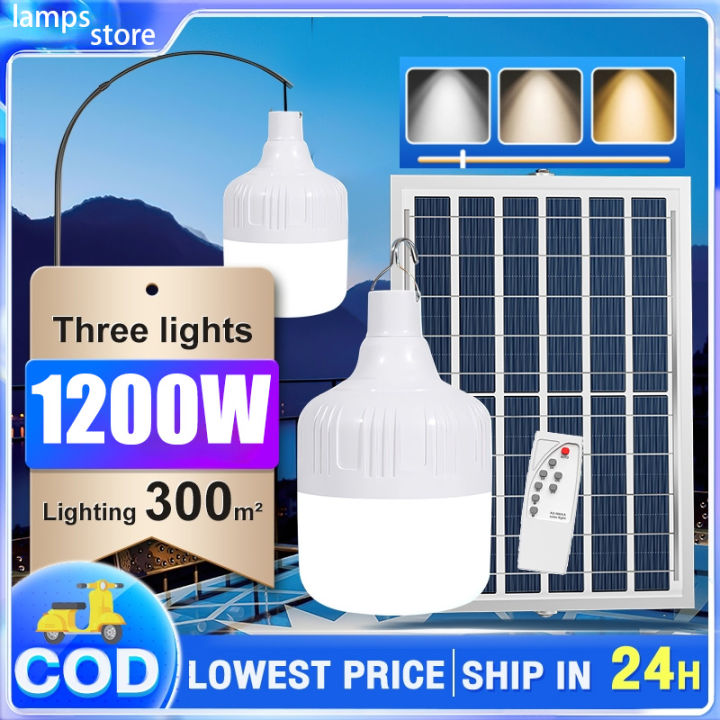 solar bulb light outdoor waterproof lamp indoor house heavy duty Solar ...