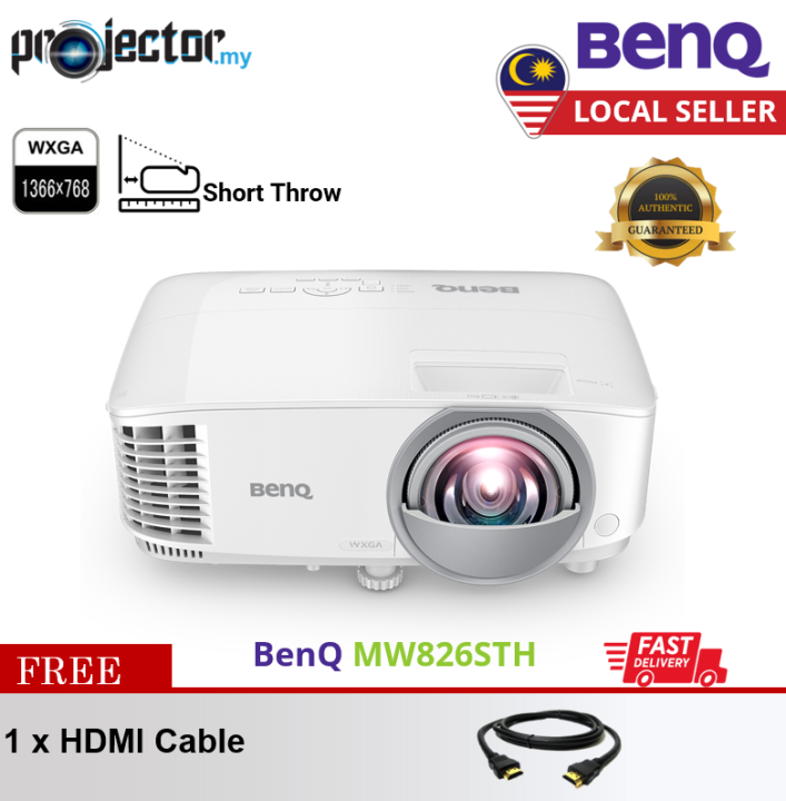 BenQ MX808STH XGA 3600 Lumens / MW826STH WXGA 3500 Lumens Short Throw Classroom Projector ...
