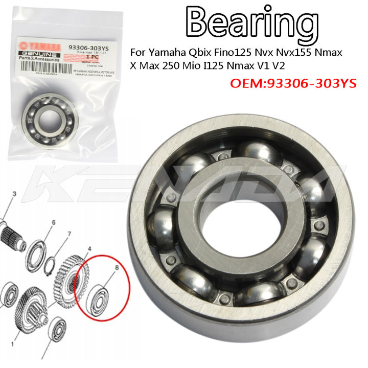 BEARING BALL 6303 DRIVE AXLE MIO i125 Nmax v1 V2 93306-303YN/93306 ...