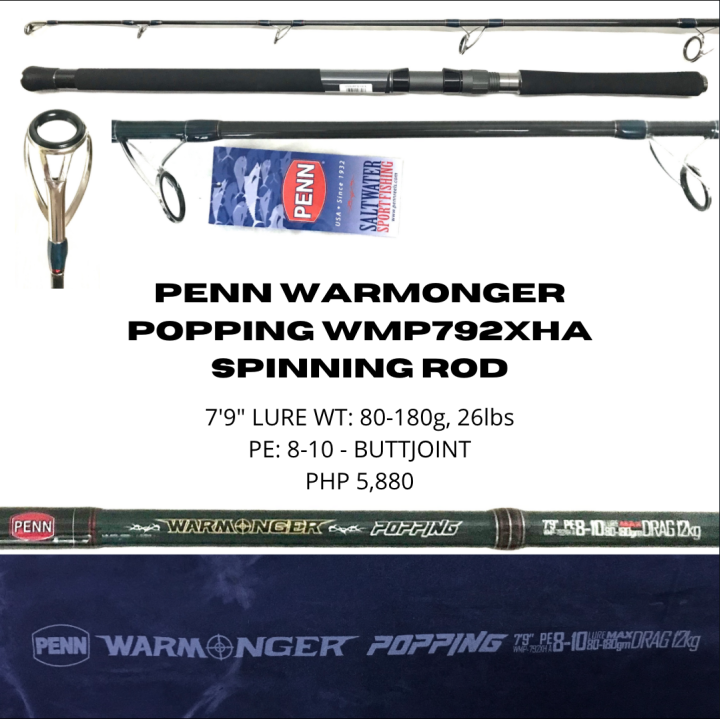 Penn Warmonger Popping Spinning Rod WMP792XHA Rod PE 8-10 80-180g ...