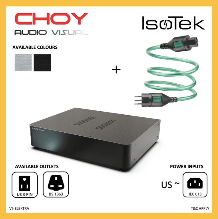 Isotek V5 Elektra 6 Outlets UK/US Power Conditioner + Isotek Evo3 ...