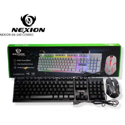 Nexion GK-140 Gaming Keyboard and Mouse RGB Combo USB ( plug and play ...