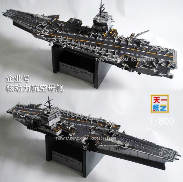 USS Enterprise Aircraft Carrier CVN65 DIY Paper Model 3D Paper Art ...