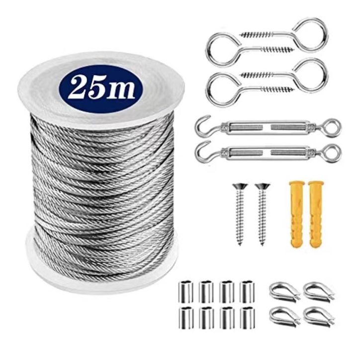 Heavy Duty 30m Wire Rope Cable Hooks Steel Cable Stainless Steel Wire ...