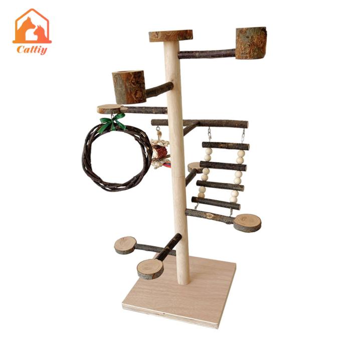 Cattiy Parrot Desktop Stand Portable Bird Perches Cage Accessories ...