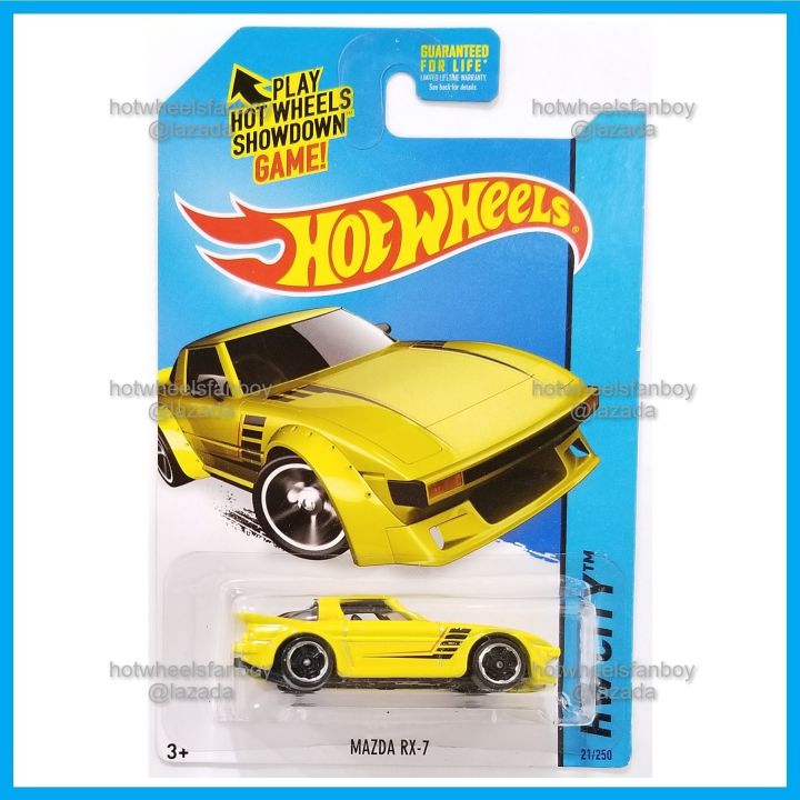 Hot Wheels Mazda RX-7 HW 2014 Workshop Nightburnerz Yellow JDM Cars ...