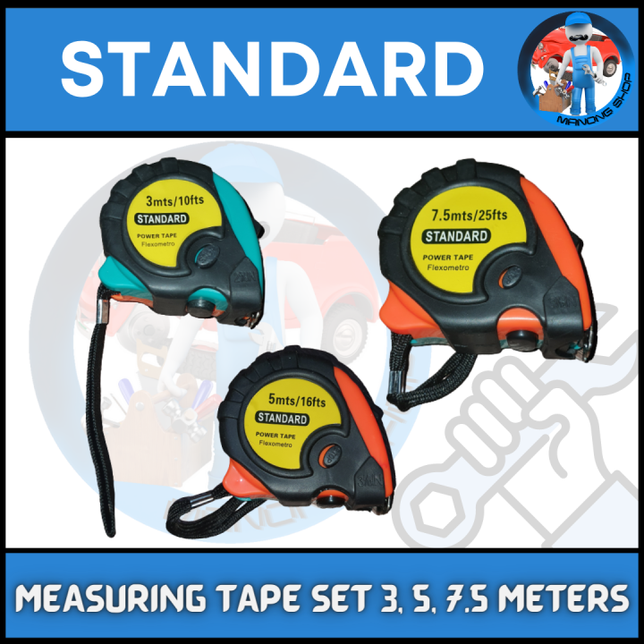 Manong Shop Standard Tape Measuring Tools Set 3M 5M 7.5M Pang Metro Contruction & Carpentry ...