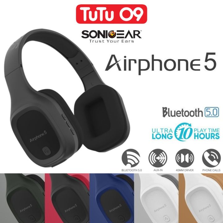 SonicGear Airphone 5 Bluetooth Headphone w Mic High Clarity Strong Bass ...
