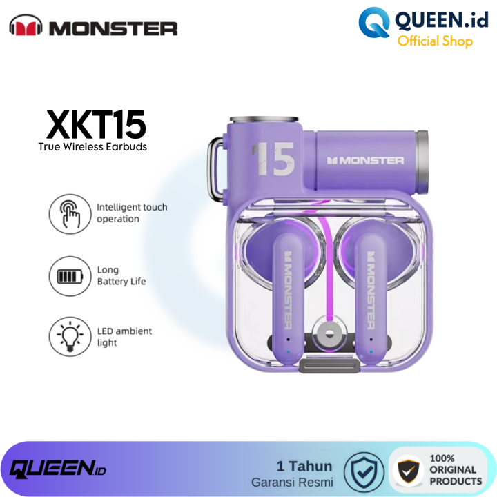 MONSTER XKT15 TWS True Wireless Earbuds Headset Bluetooth 5.3 Ambient ...