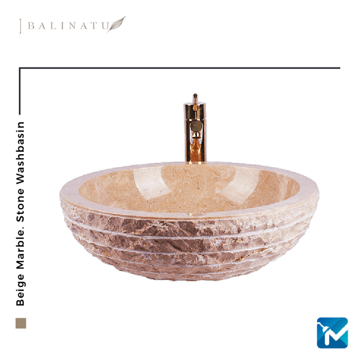 Balinatu Gari Stone Art Countertop Basin | Beige Marble, Grey Granite ...