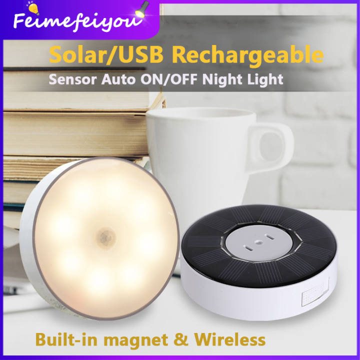 night light motion sensor led lights USB Rechargeable Auto ON/OFF ...