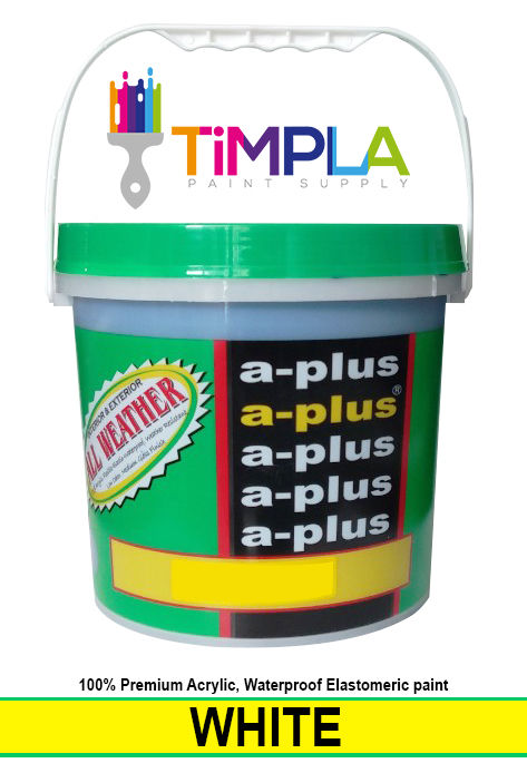 4 liter A-PLUS ALL WEATHER paint 2102 WHITE house paint for Interior ...