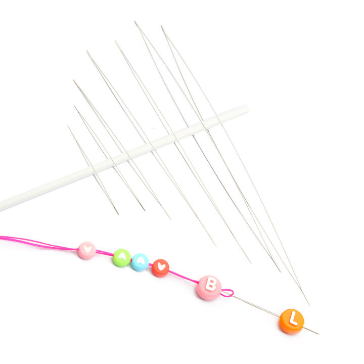 5pcs/bag Stainless Steel Beading Needles Easy Thread String Cord Pins ...