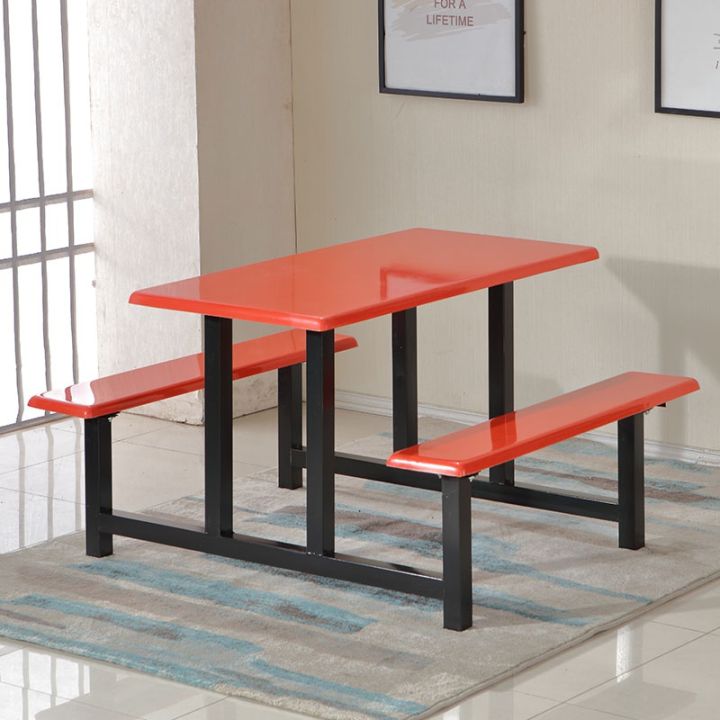 Student staff dining table combination 4 people 8 people stainless ...