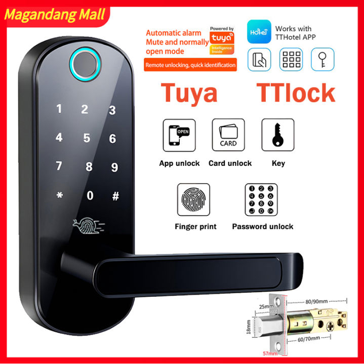 Deadbolt Smart Lock Handle Smart Lock Tuya Biometric Fingerprint Keyless Entry Door Locks Smart ...