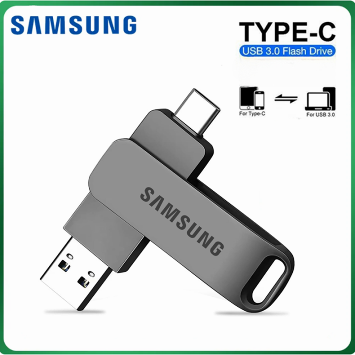 Samsung 1TB 2TB 2 In 1 Flash Drive High Speed Pendrive Stick Metal USB ...