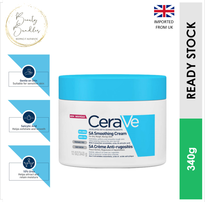 CeraVe SA Smoothing Cream For Dry, Rough, Bumpy Skin (340g) | Lazada