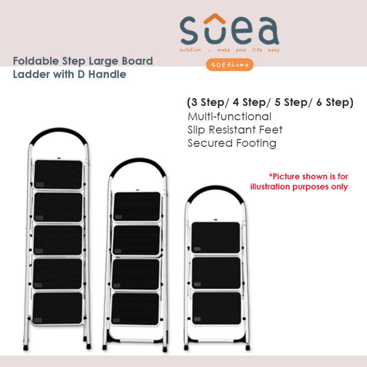 Foldable Large Board Ladder with D Handle (3 Step/4 Step/5 Step/6 Step ...