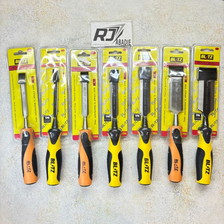 Alat Pahat Tatah Kayu Gagang Karet Fiber Wood Chisel BLITZ BC / CRV 1/2 ...