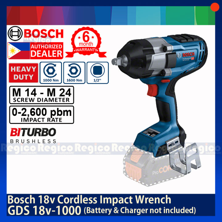 Bosch Gds 18v 1000 1 2 Square Cordless Impact Wrench Biturbo Bosch