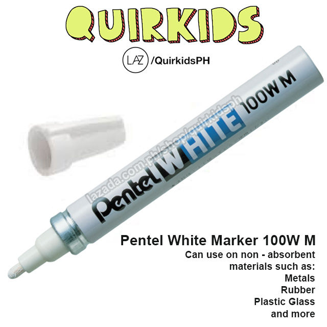 Pentel White Marker 100W M for Metal Plastic Glass | Lazada PH