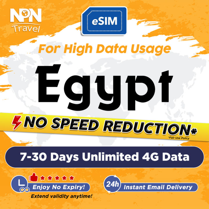 Egypt eSIM 7-30Days Daily1GB/2GB Unlimited Data | Instant 24h Email ...