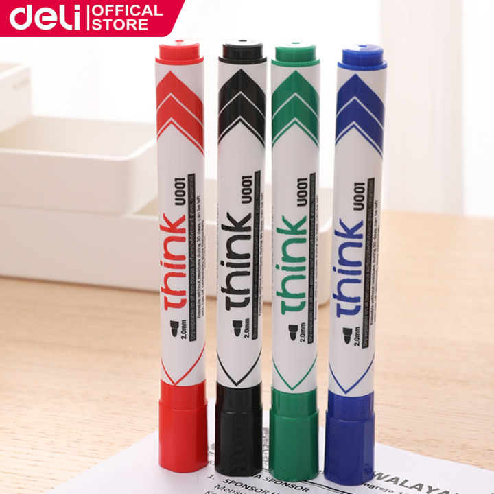 Deli 4pcs Whiteboard Pen Dry Erase Marker 2.0mm Assorted Color EU00101 | Lazada PH
