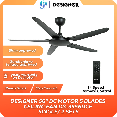 DESIGNER 56" DC Motor Kipas Siling Kipas Syiling Ceiling Fan 14 Speed ...