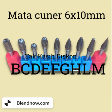 Mata bor / Mata tuner /Mata cuner / Rotary burr dua arah 6X10 mm ...