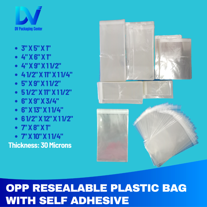 OPP RESEALABLE PLASTIC BAG WITH SELF ADHESIVE (1 PACK X 100PCS) | Lazada PH