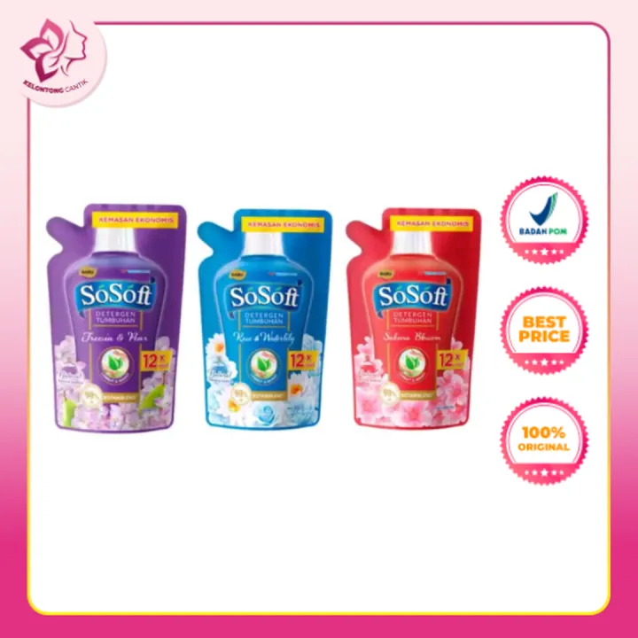 So Soft Liquid Detergen Tumbuhan Kemasan Pouch 360ml | Lazada Indonesia