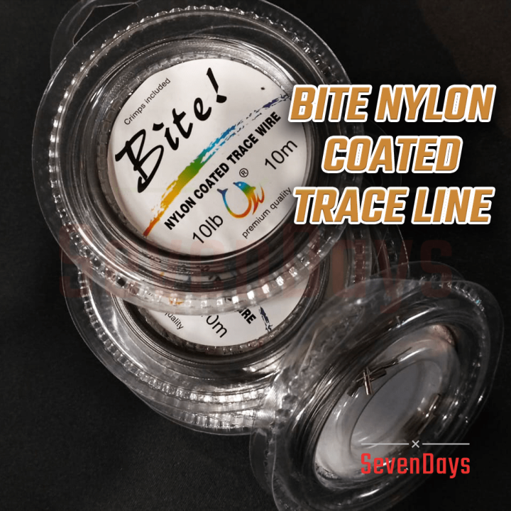 Bite Nylon Coated Trace Line 10m 5lb-200lb Tali Perambut Pancing ...